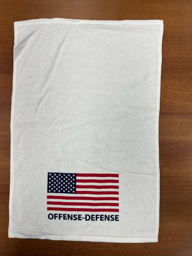 Offense-Defense American Flag White Towel – Offense-Defense Sports